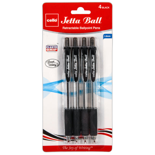 NEW WHOLESALE CELLO JETTA RETRACTABLE BALLPOINT PENS 4 CT BLACK SOLD B ...