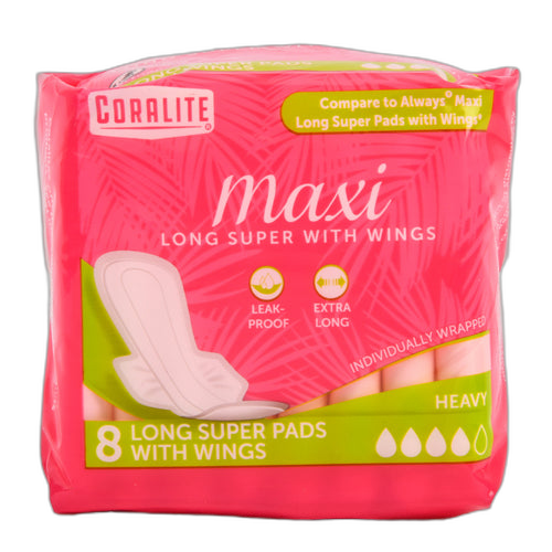 WHOLESALE MAXI PADS LONG SUPER W/WINGS 8CT SOLD BY CASE – Wholesale ...
